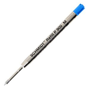 schmidt p900 parker style ballpoint pen refill, medium point, blue ink, each (90012)