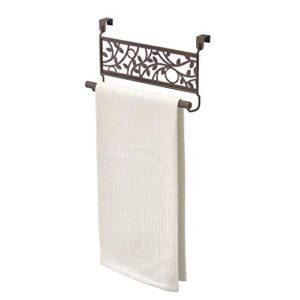 idesign vine over-the-cabinet kitchen dish towel bar holder - bronze