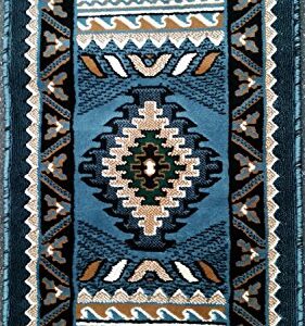 Kingdom Southwest Native American Area Rug Blue Green Design #D143 (3ft.X4ft7in.)