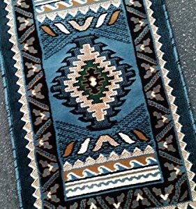 Kingdom Southwest Native American Area Rug Blue Green Design #D143 (3ft.X4ft7in.)