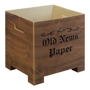 Recyclingbin.com PaperTaker® Newspaper Recycle Bin Wood Grain Print