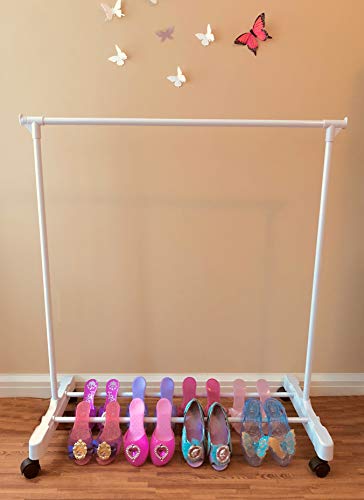 Children's Nursery Hanger- Includes 10 Children's Velvet Hangers- New Improved Rack with Rolling Design!