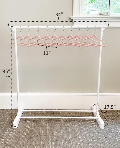 Children's Nursery Hanger- Includes 10 Children's Velvet Hangers- New Improved Rack with Rolling Design!