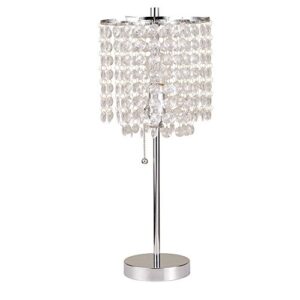 ore international 8315c deco glam table lamp, 20.25", metal, silver