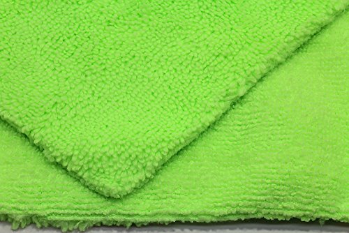 Autofiber Zeroedge Detailing Towel (Pack of 5) Edgeless Microfiber Polishing, Buffing, Window, Glass, Waterless, Rinseless, Car Wash Towels (Green)