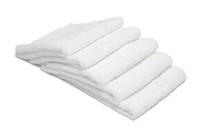 autofiber zeroedge detailing towel (pack of 5) edgeless microfiber polishing, buffing, window, glass, waterless, rinseless, car wash towels (white)