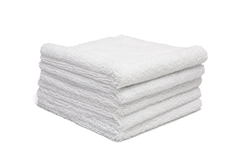 Autofiber Zeroedge Detailing Towel (Pack of 5) Edgeless Microfiber Polishing, Buffing, Window, Glass, Waterless, Rinseless, Car Wash Towels (White)