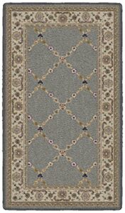 brumlow mills premier traditional floral print pattern home indoor area rug for living room decor, dining, kitchen or bedroom, 20" x 34", mineral blue