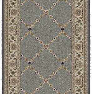 Brumlow MILLS Premier Traditional Floral Print Pattern Home Indoor Area Rug for Living Room Decor, Dining, Kitchen or Bedroom, 22" x 60", Mineral Blue