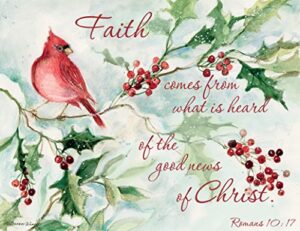 lang "cardinal and berries" christmas cards by susan winget, 18 cards with 19 envelopes and beautiful winter artwork, perfect for spreading holiday cheer, 5.375" x 6.875"