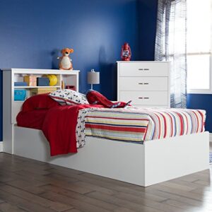 South Shore Fusion Mates Bed with 3 Drawers, Twin, Pure White