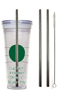 venti travel mug replacement straws 2qty - stainless steel for hot & cold to-go drink cups