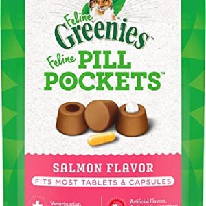 Greenies Pill Pockets Salmon Treats For Cat, 1.6 oz, Pack of 3