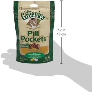 Greenies Pill Pockets Salmon Treats For Cat, 1.6 oz, Pack of 3