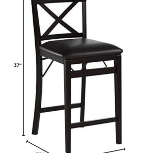 Linon Triena X Back Folding Counter Stool, Brown