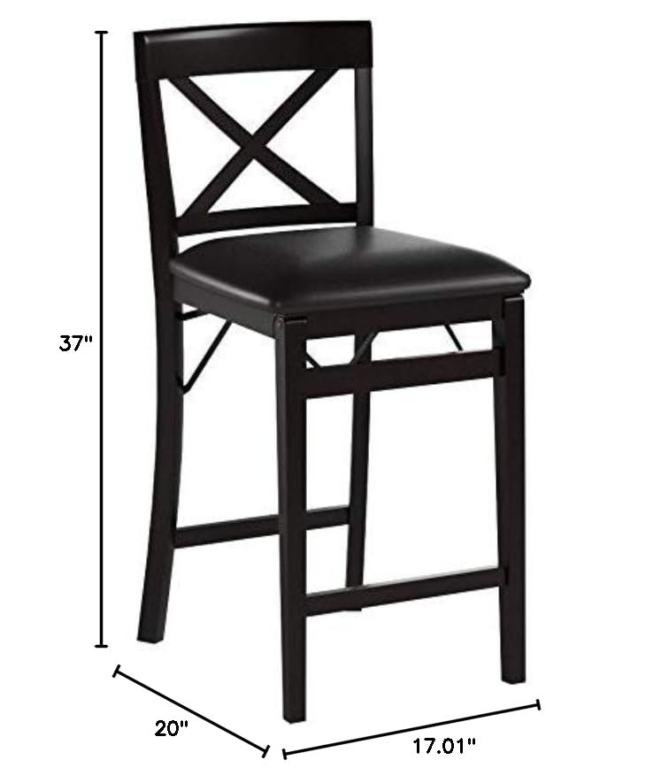 Linon Triena X Back Folding Counter Stool, Brown