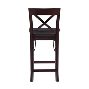 Linon Triena X Back Folding Counter Stool, Brown