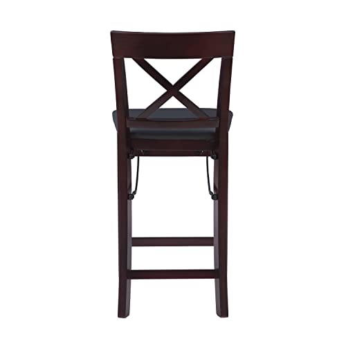 Linon Triena X Back Folding Counter Stool, Brown