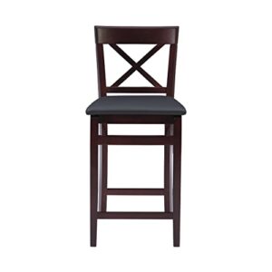 Linon Triena X Back Folding Counter Stool, Brown