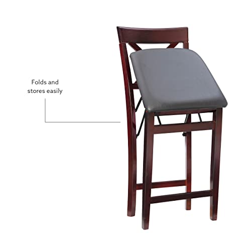 Linon Triena X Back Folding Counter Stool, Brown