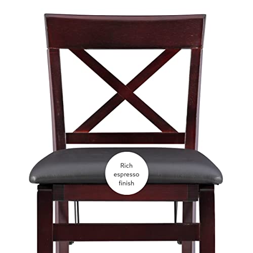 Linon Triena X Back Folding Counter Stool, Brown