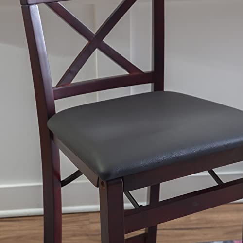 Linon Triena X Back Folding Counter Stool, Brown