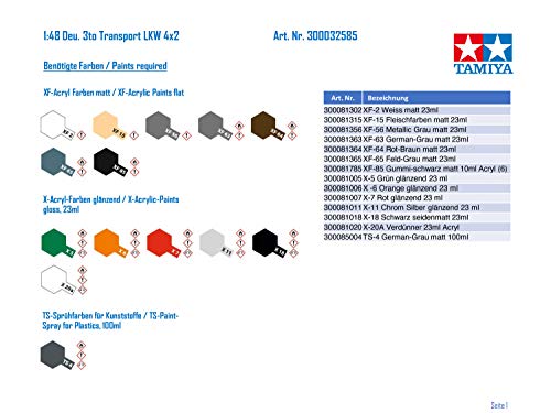 TAMIYA Models German 3 Ton 4x2 Cargo Truck Model Kit