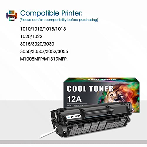 Cool Toner Compatible Toner Cartridge Replacement for HP 12A Q2612A for HP Laserjet 1020 1022 1018 1010 1012 3050 3015 3055 3030 MF4350d MF4150 MF4370dn D420 MF4270 Printer (Black 4Pack)