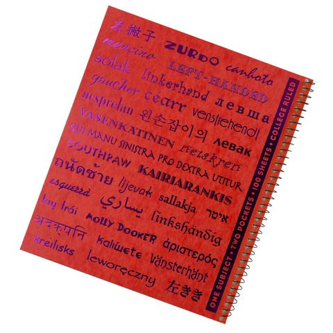 3 Left-Handed Visio Pens Plus 2 Left-Handed College Ruled Notebooks, Printed with the Word "Left-Handed" in 33 Languages