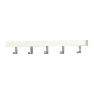 ikea tjusig white 5 hook coat hanger clothes rack hats towels scarves wall or over door wooden