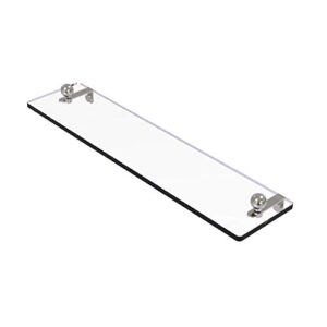 allied brass pr-1/22-sn pr 1 inch vanity beveled edges glass shelf, 22 inch, satin nickel