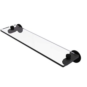 allied brass tr-1/22-bkm tr 1 tribecca collection inch vanity beveled edges glass shelf, 22 inch, matte black