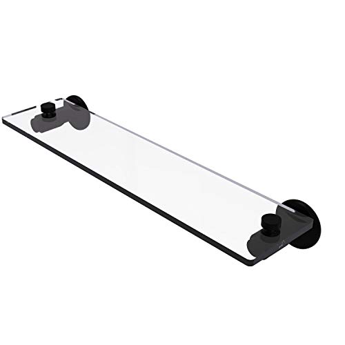 Allied Brass TR-1/22-BKM Tr 1 Tribecca Collection Inch Vanity Beveled Edges Glass Shelf, 22 Inch, Matte Black