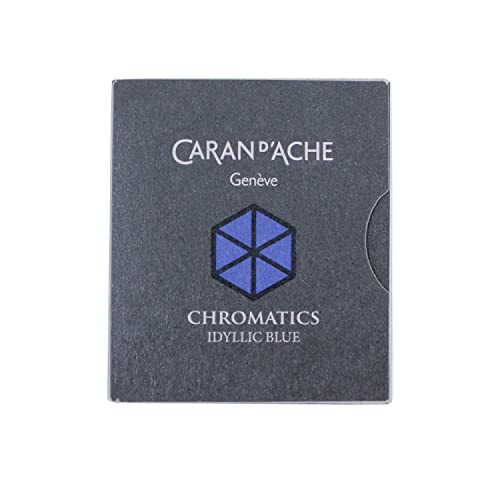 Caran d'Ache CD8021.14 Ink Cartridges - Idyllic Blue (Pack of 6)