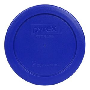 Pyrex 7200-PC 2 Cup Cadet Blue Round Plastic Food Storage Lid - 4 Pack