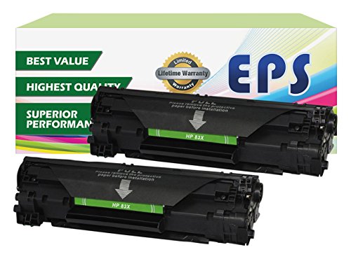 2 Pack EPS Compatible Toner Cartridge Replacement for 83X CF283X High Yield Toner Cartridges