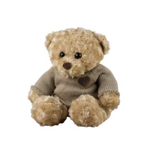 Perfect Memorials Large Teddy Bear Cremation Urn (Tan, 15 Cu/in) - Beautiful Memorial Bear Keepsake for Lost Pet, Human Ashes/Red Fabric Heart/Made with Care