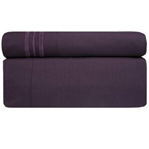 Queen Size Bed Sheets - Breathable Luxury Sheets with Full Elastic & Secure Corner Straps Built In - 1800 Supreme Collection Extra Soft Deep Pocket Bedding Set, Sheet Set, Queen, Purple