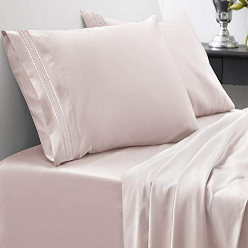 Queen Size Bed Sheets - Breathable Luxury Sheets with Full Elastic & Secure Corner Straps Built In - 1800 Supreme Collection Extra Soft Deep Pocket Bedding Set, Sheet Set, Queen, Beige