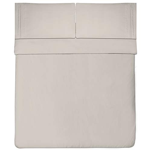 Queen Size Bed Sheets - Breathable Luxury Sheets with Full Elastic & Secure Corner Straps Built In - 1800 Supreme Collection Extra Soft Deep Pocket Bedding Set, Sheet Set, Queen, Beige