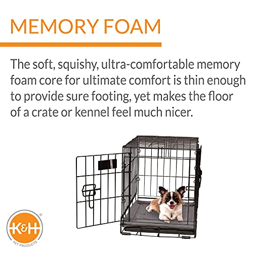 K&H Pet Products Memory Foam Crate Pad Gray X-Small 14 X 22 Inches