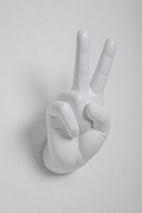 interior illusions peace sign hand wall hook