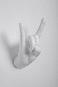 interior illusions rock on hand wall hook - white