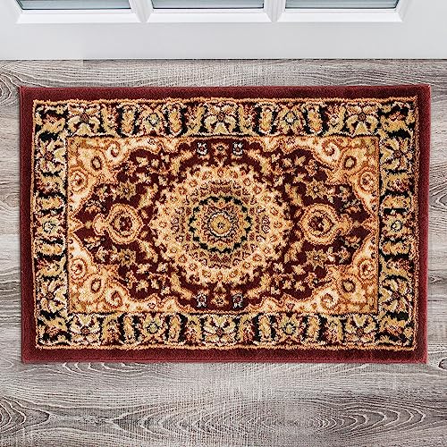 Rug and Decor Area Rug, 2' x 3', Burgundy