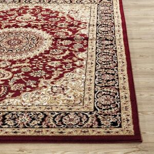 Rug and Decor Area Rug, 2' x 3', Burgundy