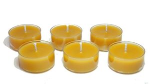 100% pure raw beeswax tea lights candles organic hand made (set of 6)