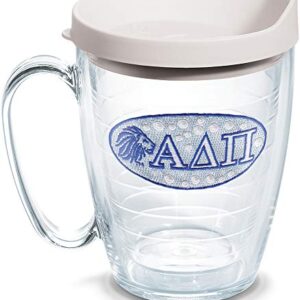 Tervis Sorority - Alpha Delta Pi Tumbler with Emblem and White Lid 16oz Mug, Clear