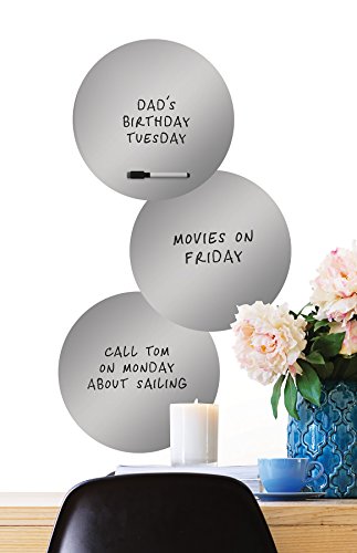 Wall Pops WPE1641 Ice Dry Erase Dot Decals , Grey