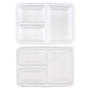 Good Cook Meal Prep, 3 Compartments BPA Free, Microwavable/Dishwasher/Freezer Safe, White