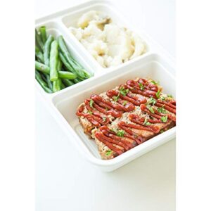 Good Cook Meal Prep, 3 Compartments BPA Free, Microwavable/Dishwasher/Freezer Safe, White